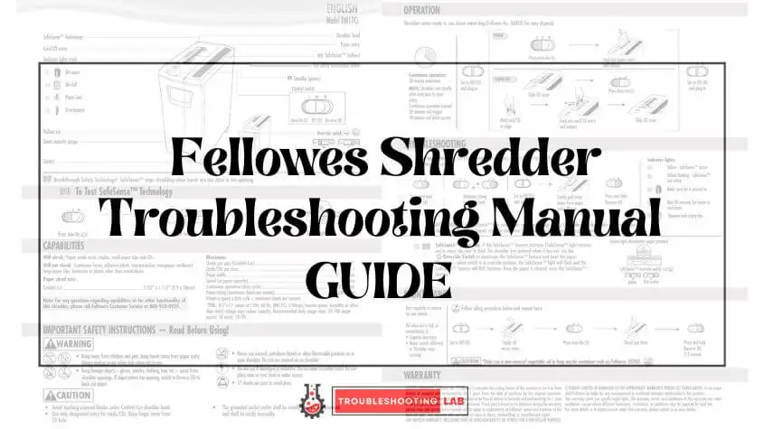 Fellowes Shredder Troubleshooting Manual: Troubleshooting Guide